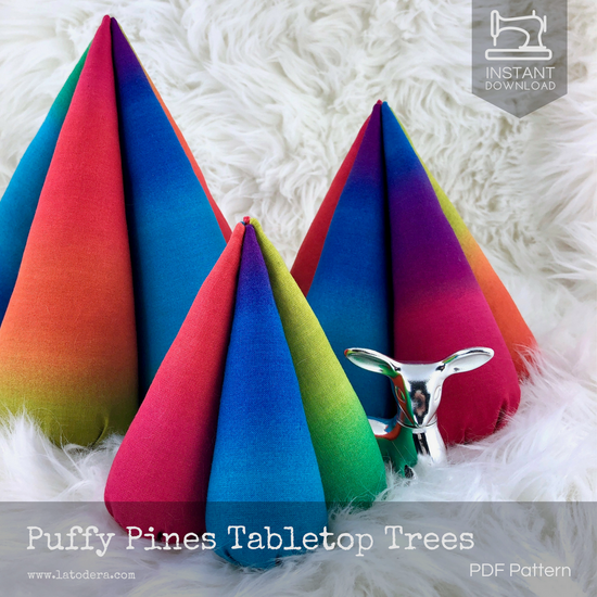 DIY Fabric Puffy Tabletop Christmas Trees Tutorial - PDF Sewing Patter ...
