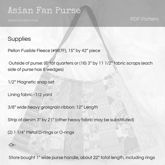DIY Asian Fan Purse Tutorial - PDF Sewing Pattern – La Todera