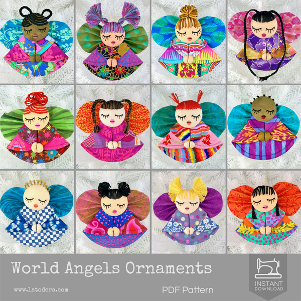 DIY Fabric Angel Christmas Ornaments Tutorial - PDF Sewing Pattern – La ...