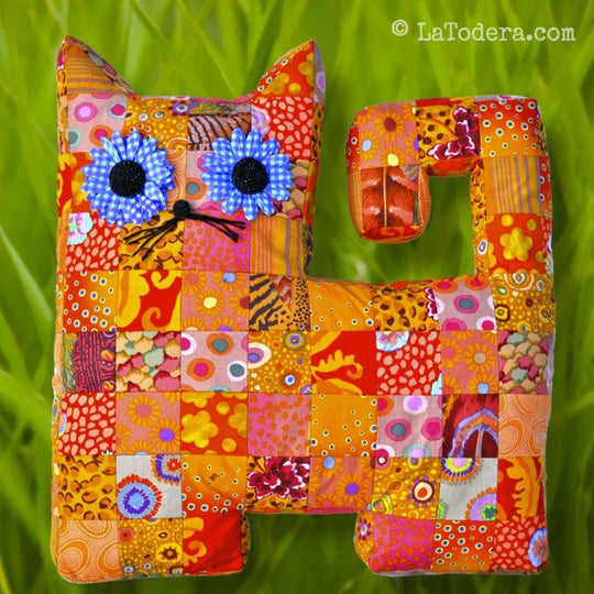 DIY Mama and Baby Patchwork Cat Pillows Tutorial - PDF Sewing Pattern ...
